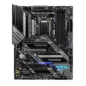 MSI MAG Z490 Tomahawk Gaming Motherboard (ATX, 10th Gen Intel Core, LGA 1200 Socket, DDR4, CF, Dual M.2 Slots, USB 3.2 Gen 2, Type-C, 2.5G LAN, DP/HDMI, Mystic Light RGB)