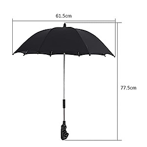 TOPINCN Baby Stroller Parasol, Universal Umbrella with Clamp, 360 Degree Adjustable Stroller Sun Shade, Umbrella for Trolley, Bike, Wheelchair, Beach Chair