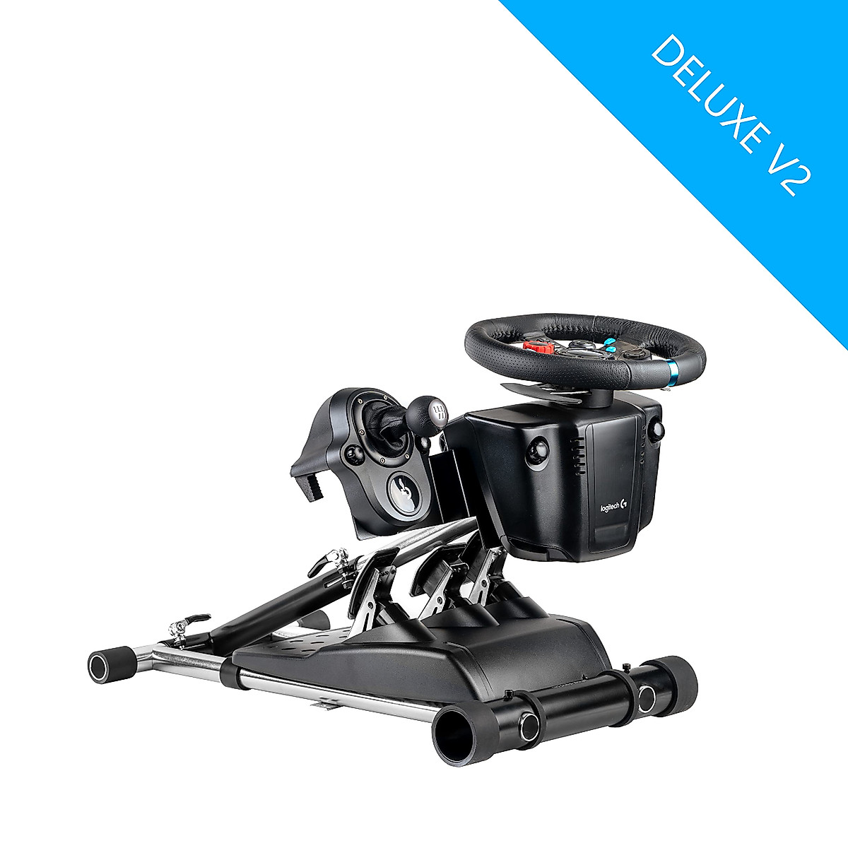 Wheel Stand Pro G Racing Wheel Stand Compatible With Logitech G29 G923 G920 G27 & G25 Wheels, Deluxe, Original V2. Wheel and Pedals Not included.