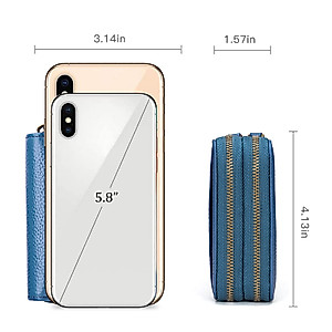 GOIACII Small Genuine Leather Wallet for Women, RFID Blocking Credit Card Holder Wallet