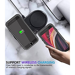 Diverbox Designed for iPhone SE case with Screen Protector Heavy Duty Shockproof Shock-Resistant Cases for Apple iPhone se Phone 2022/2020 Release - Black