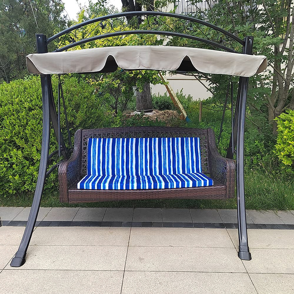 Bench seat cushion47 x17 Waterproof Garden Patio Outdoor Bench Cushions,Patio Bench/Settee Cushion/Swing Pads/Rocking Chair Cushion Thickened Sponge Filling Outdoor Chair Cushion for Patio Furniture…