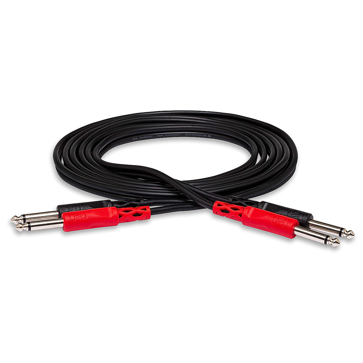 Hosa CPP-201 Dual 1/4" TS to Dual 1/4" TS Stereo Interconnect Cable, 1 Meter & CMP-153 3.5 mm TRS to Dual 1/4" TS Stereo Breakout Cable, 3 Feet