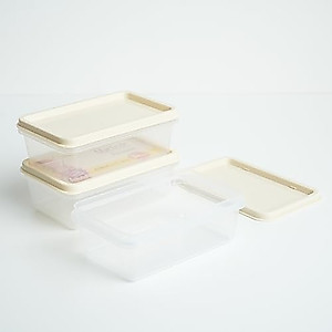 Unica Food Storage Container with Airtight Lid, Nestable Storage Boxes for Cereal, Snacks, BPA-Free, Microwave, Dishwasher & Freezer Safe, Set of 3, 7 oz, 2.94x2.94x1.58 in