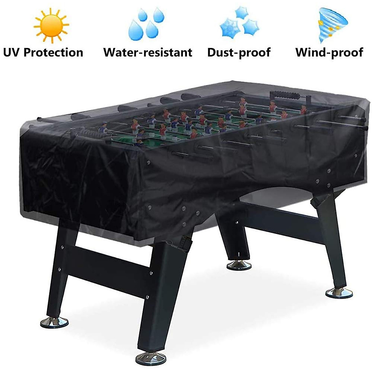Foosball Table Cover Soccer Table Cover Protection Waterproof Outdoor/Indoor UV Resistant-63x45x19 inches (LxWxH)