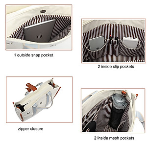 Laptop Bag for Women 15.6 Inch Lightweight Canvas Tote Bags Teacher Work Bag for School Travel