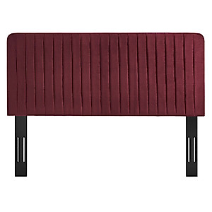 Modway Milenna Channel Tufted Performance Velvet King/California King Headboard in Maroon