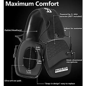 PROHEAR 030 Bluetooth 5.0 Electronic Shooting Muffs Digital Electronic Shooting Ear Protection