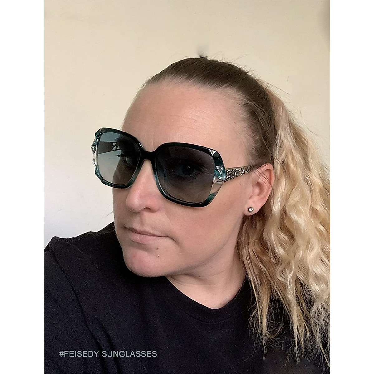 FEISEDY Classic Polarized Women Sunglasses Sparkling Composite Frame B2289