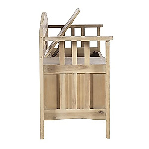 Linon Natural Washed Storage Frankie Bench, Seat Height of 18"