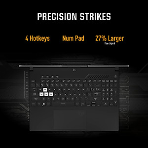 ASUS TUF Dash 15 (2022) Gaming Laptop, 15.6” 144Hz FHD Display, Intel Core i7-12650H, GeForce RTX 3050 Ti, 16GB DDR5, 512GB SSD, Thunderbolt 4, Windows 11 Home, Off Black, FX517ZE-ES73