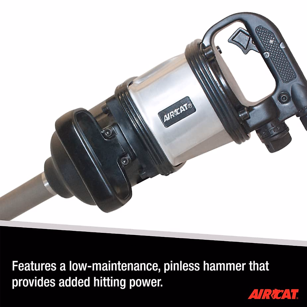 AIRCAT Pneumatic Tools 1994 1-Inch Super Duty Straight Impact Wrench with 8-Inch Extended Anvil 2,500 ft-lbs