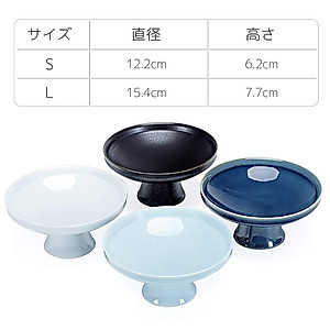 Pearlead Ceramic Footed Bowl Round Pedestal Bowl Decorative Fruit Bowl Holder Dessert Display Stand for Kitchen Counter Centerpiece Table Decor Serving Fruit Tray Large Blue