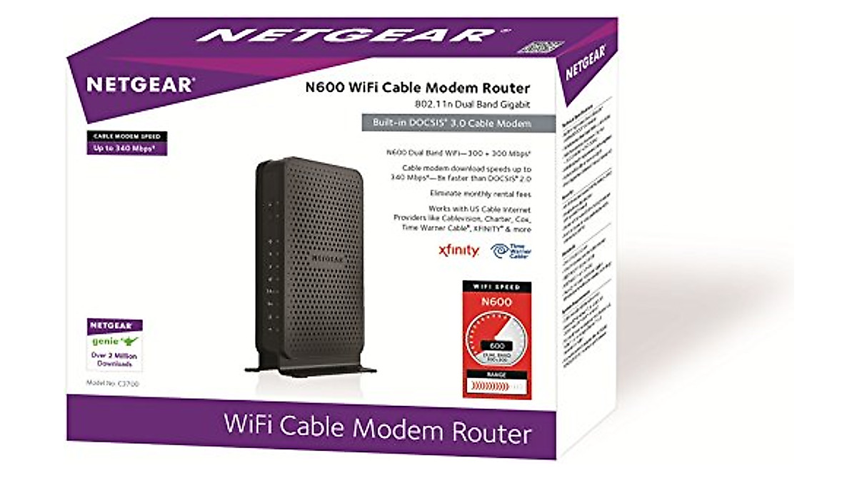 NETGEAR N600 (C3700) Cable Modem Router | Save Rental Fees!