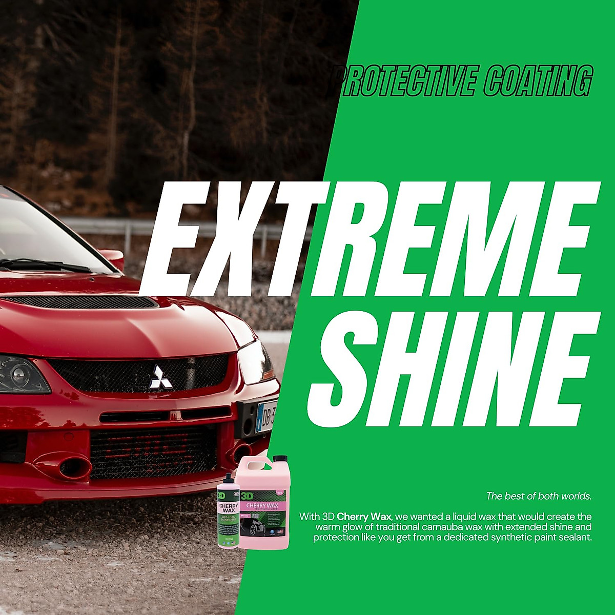 3D Cherry Wax - Deep Gloss, Wet Look Carnauba Car Wax - UV Protection for Dark Paint Colors 16oz.