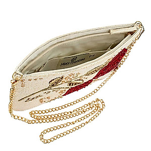 Mary Frances Roses are Red Beaded Crossbody Clutch Handbag, Ivory