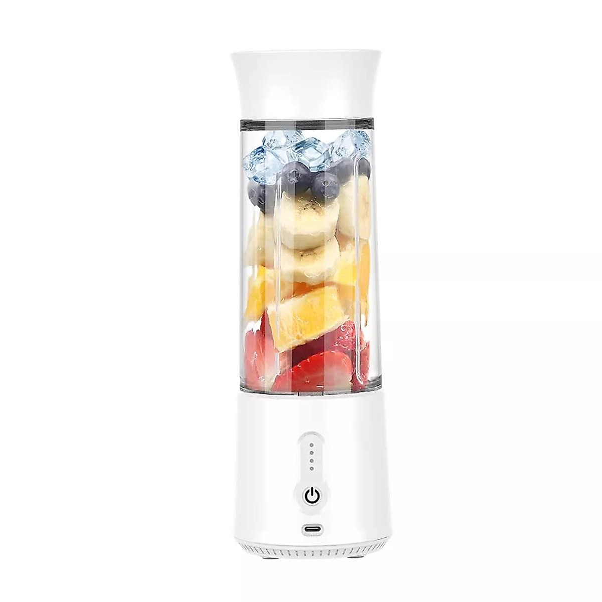 Smart Portable Blender - 17Oz Personal Blender for Smoothies and Shakes| 4000mAh Rechargeable USB Blender with 6 Blades| Blender for Sports ,Travel,Gym ,Fruit Juice Mixer, Home, Office, and Outdoors (White)