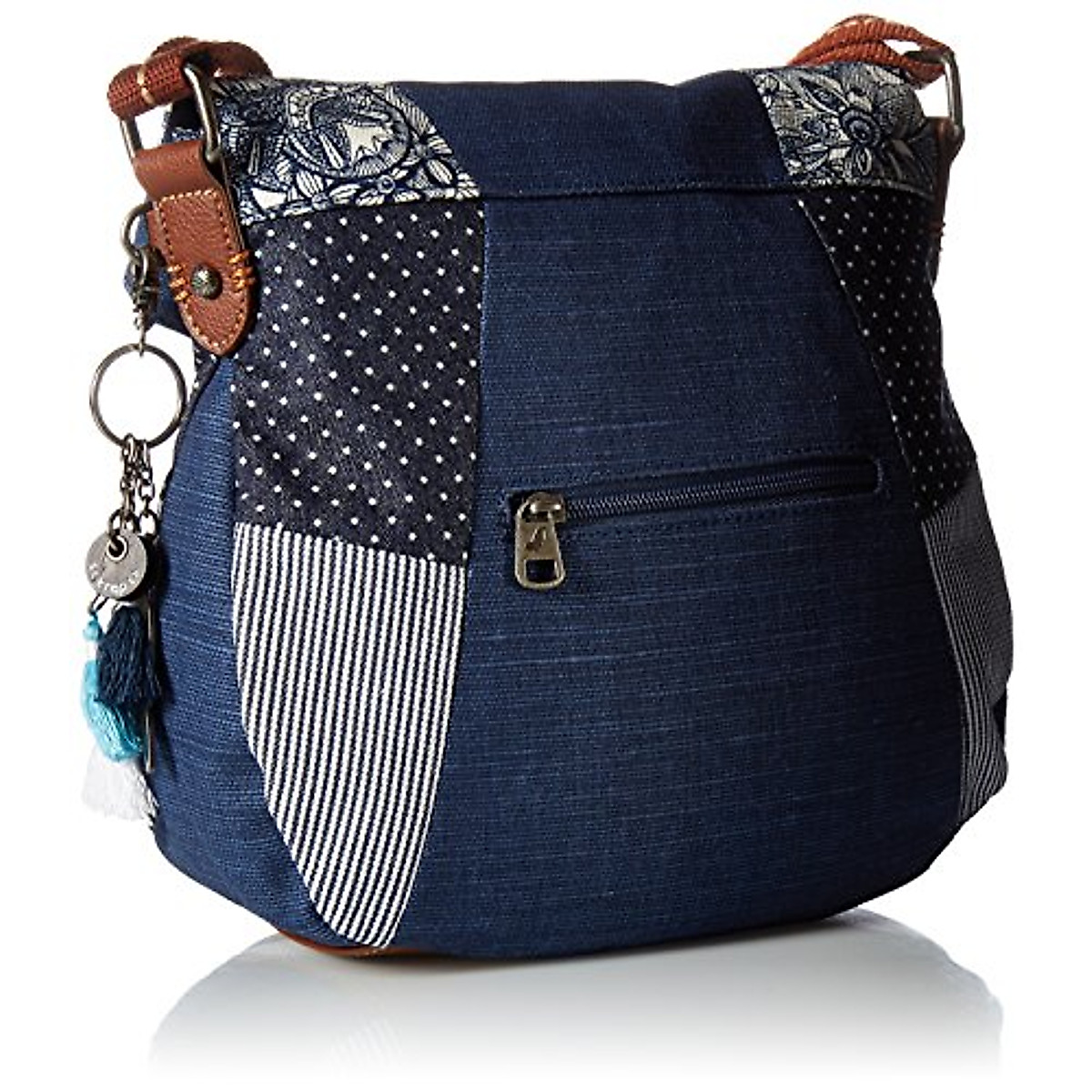 Sakroots womens Foldover Crossbody Bag Cotton Canvas, Multifunctional Purse With Adjustable Strap Zipper Pockets Sustainable Durable Design, Navy Spirit Desert, One Size US