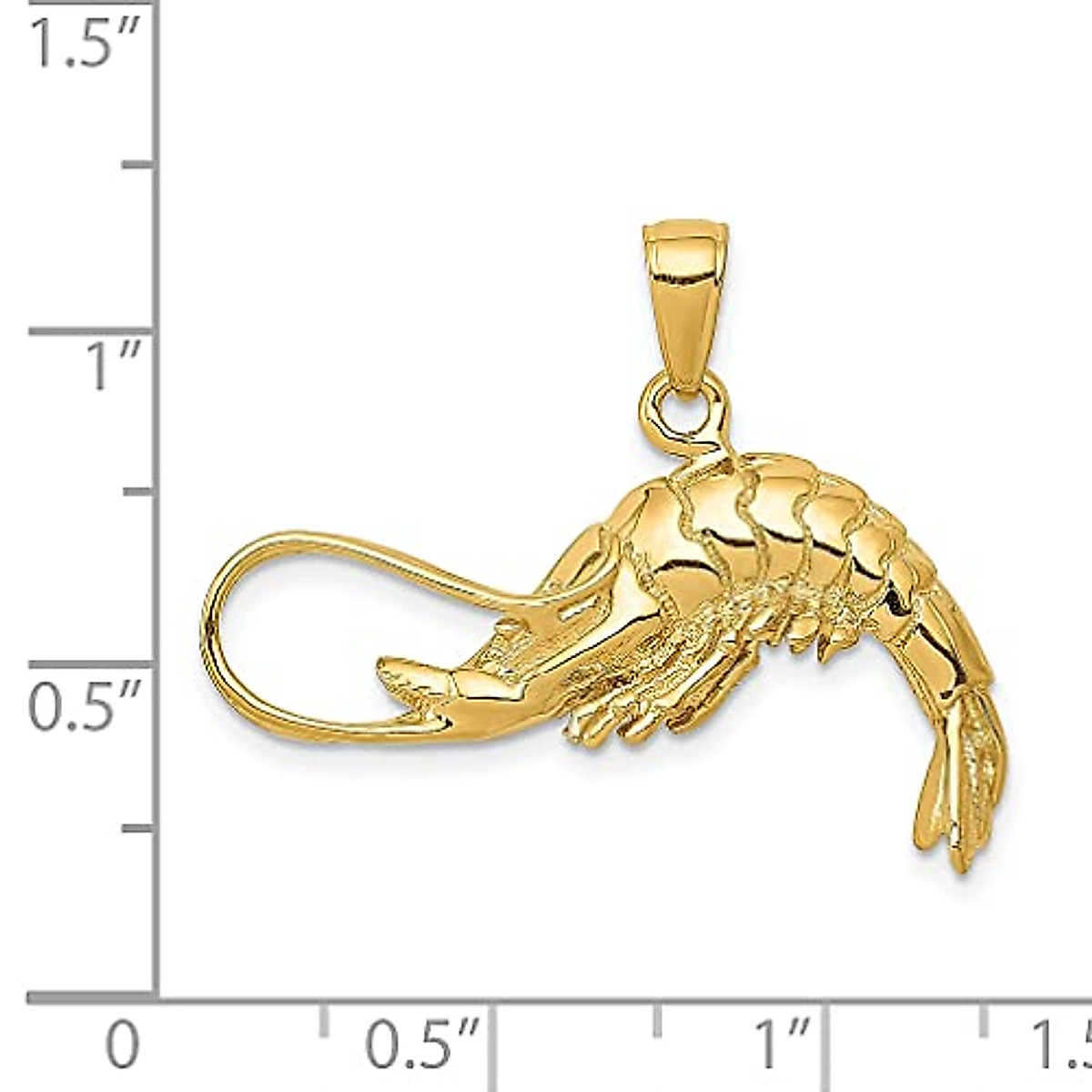 IceCarats 14K Yellow Gold Shrimp Necklace Charm Pendant Only