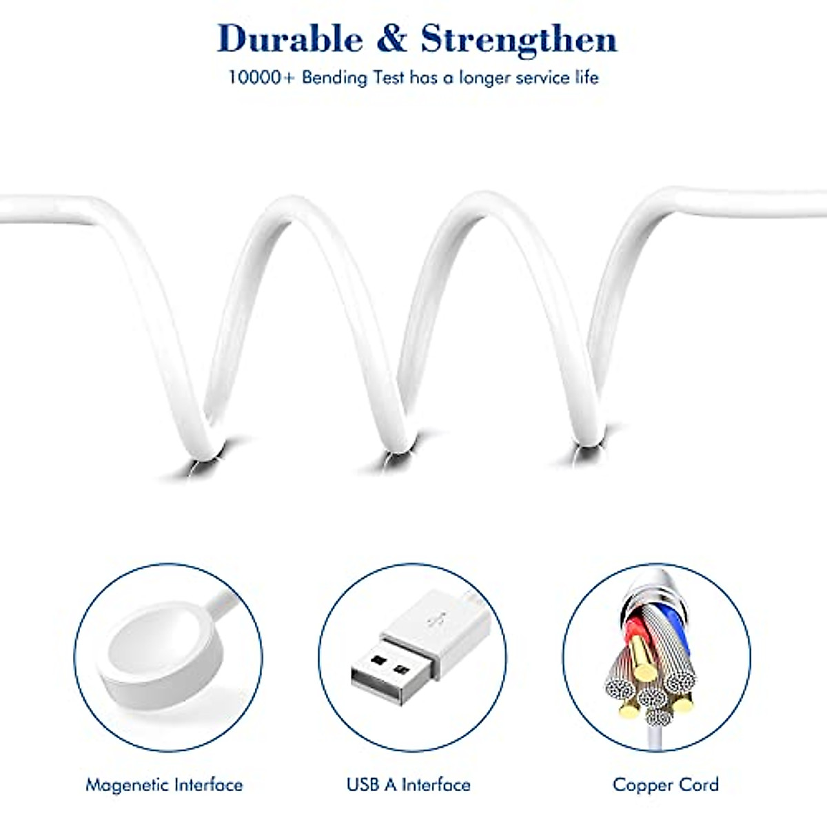 Compatible with 3.3FT Apple Watch Charger iWatch Charging Cable with USB Wall Charger Travel Plug Adapter for Portable Apple Watch Charger Cable Compatible with Apple Watch Series 8/7/SE/6/5/4/3/2/1