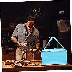 OKUMEYR Insulation Food Warmer Hand for Man Lunch for Men Reusable Grocery Carrier Women Tote Handbags Pizza Carrier Insulated Insulated Lunch Blue Aluminum