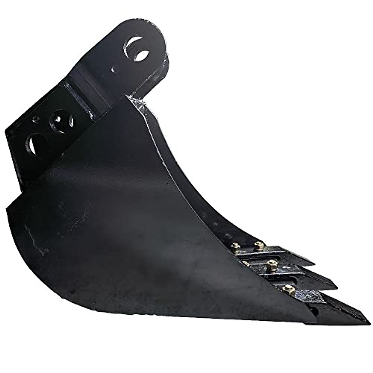 Titan Attachments 12" Fronthoe Bucket Fits Mini Skid Steer Fronthoe Backhoe Excavator, Bolt-on Forged Carbon Steel Teeth, Drainage Holes