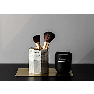 123Arts Ceramic Marble Pen Holder Makeup Brush Storage Container Home Storage Container