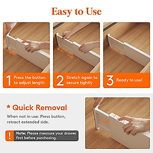 Lifewit 5 Pack Drawer Dividers 5" High, 13.5-22" Adjustable Clothes Organizers, Expandable Dresser Separators in Bedroom/Bathroom/Kitchen/Office