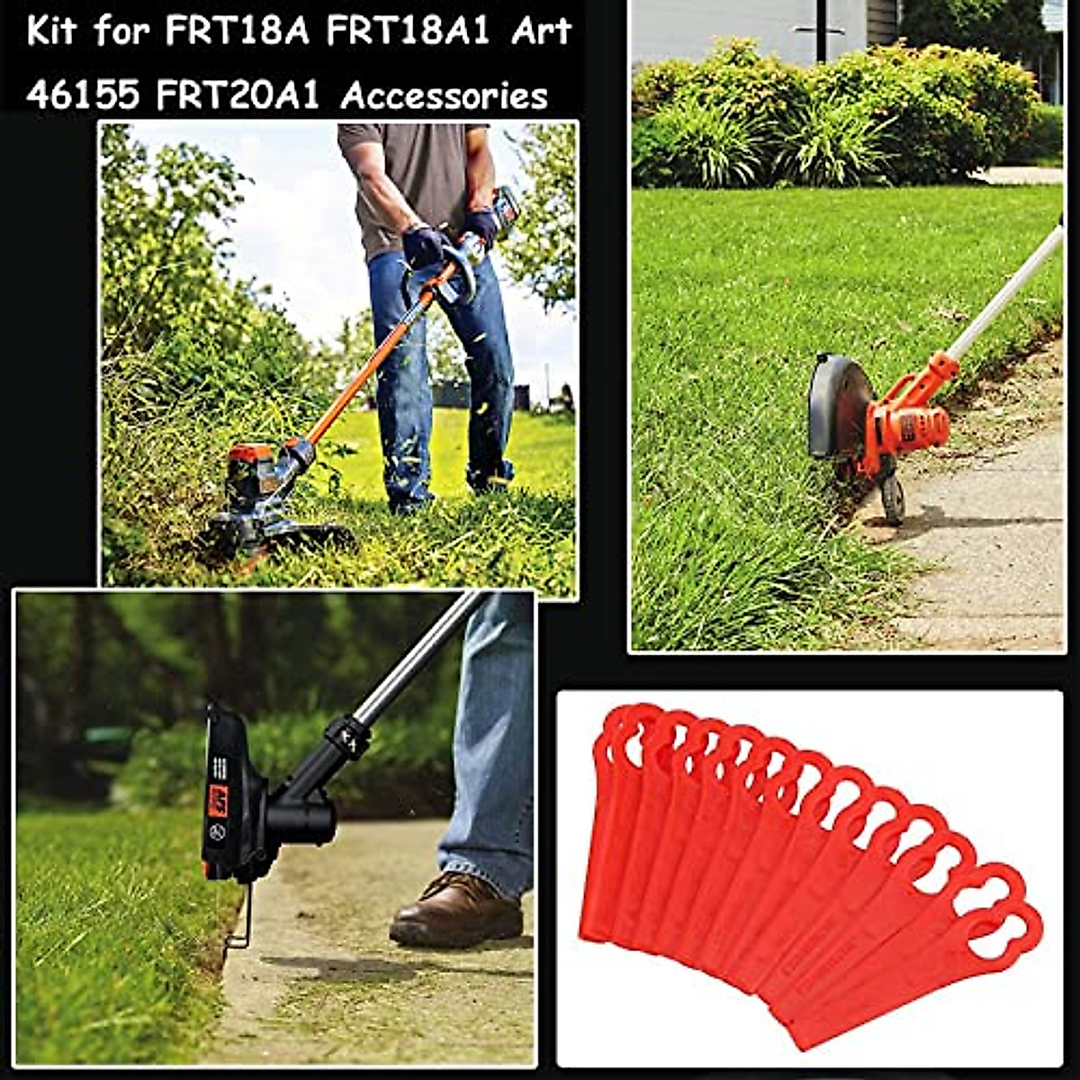 100PCS Lawn Mower Plastic Blades, Mower Cutter Blade Plastic Machine Trimming Blades Replacement Plastic Blades Accessories Trimmer Grass Mowing Nylon Blades Compatible for STIHL Polycut 2-2, Red