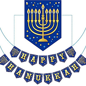 Happy Hanukkah Banner Chanukah Letter Banner Decoration Hanukkah Party Decoration Paper Letter for Hanukkah Party Decoration Supply