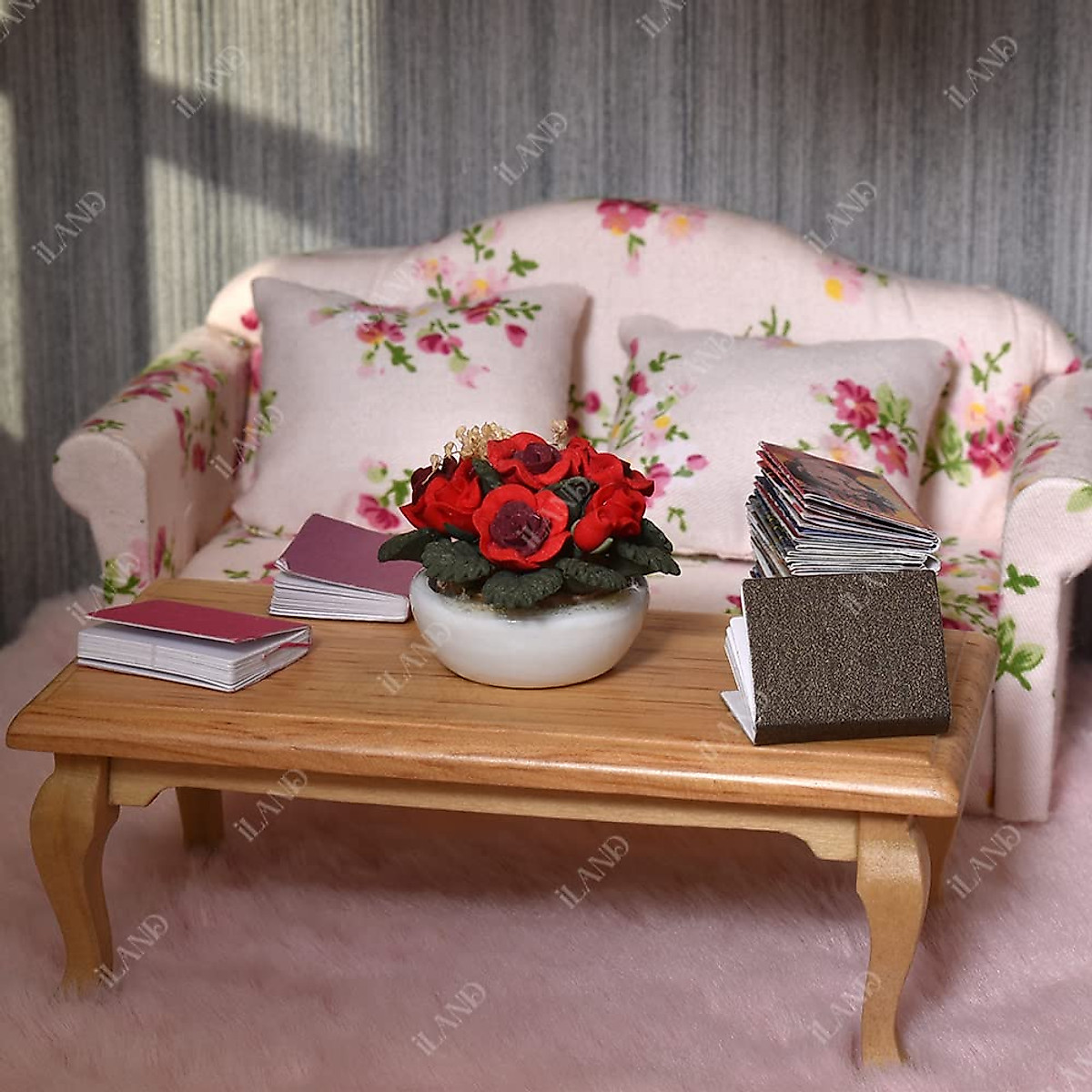 iLAND Miniature Dollhouse Accessories for Dollhouse Furniture, Mini Book Globe Chess Set for Dollhouse Study Room (Classic 22pcs)