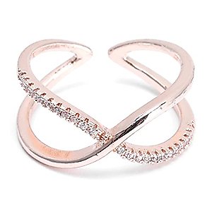 Jewelry Ring, Alloy Exquisite Design Knuckle Ring Beautiful Appearance for Anniversary for Birthday(02 Rose Gold WG0-0342)