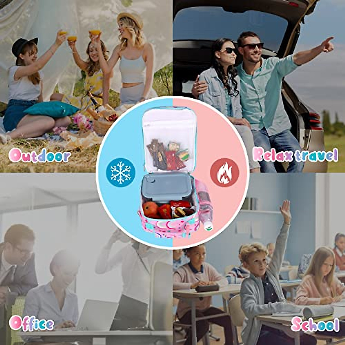 JoyLEME Pop Lunch Box for Kids Girls Insulated Lunch Boxes, Girls Fidget lunch Bag toy for kids Lunch Bag for School Travel Outdoor with Adjustable Shoulder Strap Back to School Gifts(Cloud)