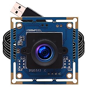 ELP 8mp USB Camera Module 2448p Webcam Board 75degree Wide Angle Web Cam Module Smart Embedded Camera IMX179 4k USB Webcam Module,8megapixel HD Industrial USB Camera for Windows/Linux/Android/mas Os