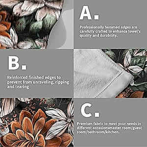 Tropical Green Leaves Hand Towels Washcloth Bathroom Plant Floral Kitchen Home Decor Soft Quick Dry Fingertip Set Gym Yoga Towels 14.4 x 28.3 Inch