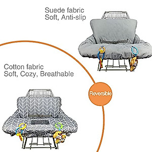 Shopping Cart Cover for Baby ICOPUCA Cotton High Chair Cover, Reversible, Machine Washable for Infant, Toddler, Boy or Girl Large (Grey Arrow Print)