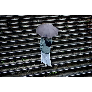 Snow Peak Ultralight Umbrella - Small, Heavy-Duty Umbrella for Travel - Strong, Wind-Resistant Umbrella for Camping, Hiking, or Traveling - Durable Design Withstands Heavy Rain - Gray