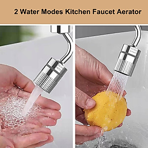 ST.THOMAS Swivel Faucet Aerator,2-function Faucet Nozzle,360° Big Angle Rotate kitchen faucet head replacement,Faucet Extender for Kitchen 55/64 inch Female Thread,Kitchen Sink Aerator