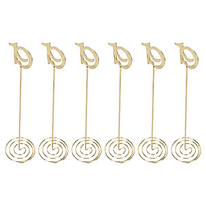 Ylwxzenith 6pcs Iron Sturdy Table Card Holders with Non - Slip Base for Weddings, Parties, and Banquets (19)