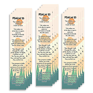 Bible Verse Psalm 23 Christian Bookmarks, Christian Bookmark, Page Marker divider, Christian Gifts for All Occasions (Pack of 12)