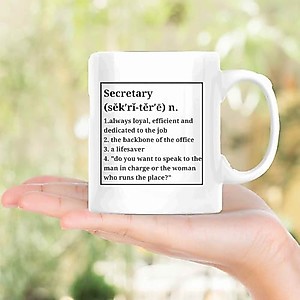 - Administrator's Gift, Ideal For Receptionist's Birthday - Definition Of Secretary, Humor Quote On 11oz Coffee Mug 11oz 15oz White Coffee Mug