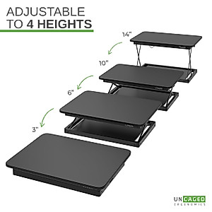 CHANGEdesk MINI Small Standing Desk Converter Height Adjustable Desktop Standing Desk Sit-to-Stand Up Desk Riser Laptop Standing Desk Converter, Black