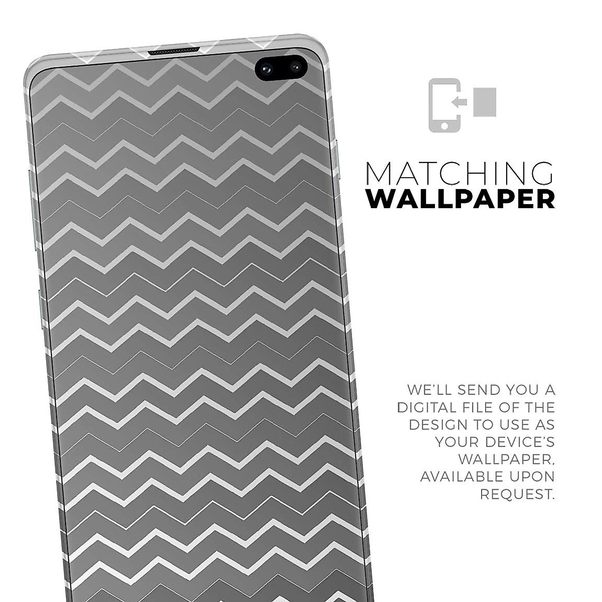 DesignSkinz Black Gradient Layered Chevron Protective Vinyl Decal Wrap Skin Cover Compatible with The Samsung Galaxy S20 (Screen Trim & Back Glass Skin)