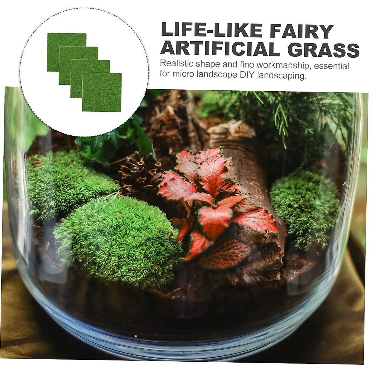 GANAZONO 16 pcs Fairy Grass Outdoor Grass Tiles Craft Decor Artificial Garden Grass Outdoor Area Rug Artificial Lawn Decoration Turf Grass Patio Turf Mat Fake Greenery Flaky Artificial Tree