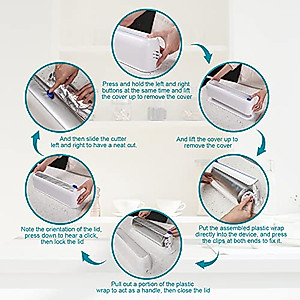 Levvohd 2-in-1 Aluminum Foil Plastic Wrap Dispenser with Cutter, Kitchen Wall Mount Foil and Plastic Wrap Organizer, Compatible with Any Brand of 12 X 750 Ft Plastic Wrap (No Tissue Holder)