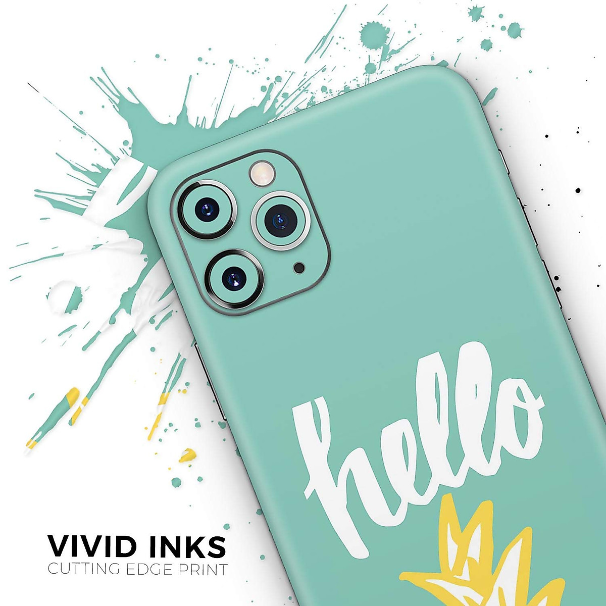 Design Skinz Well Hello Pineapple - DesignSkinz Protective Vinyl Decal Wrap Skin Cover Compatible with The Apple iPhone 11 Pro (Full-Body, Screen Trim & Back Glass Skin)