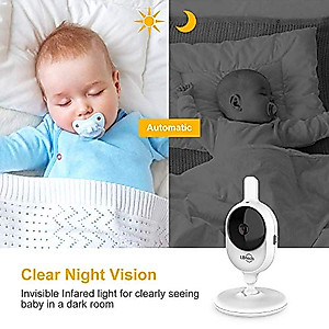 LBtech Video Baby Monitor with One Digital Camera and 4.3'' Color LCD Screen,Infrared Automatic Night Vision,Power Saving On/Off,Up to 960 ft Range