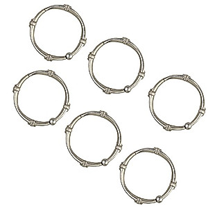 Zenna Home NeverRust Rustproof Aluminum Decorative Shower Rings, Set of 12, Brushed Nickel,11 x 8.5 x 0.75