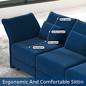 LLappuil Modular Sectional Storage Couch Ottoman Seats，Storage Ottoman Footrest Modules and Seat Cube Grey