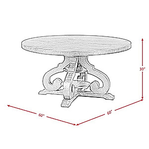 Picket House Furnishings Stanford Round 7PC Dining Set-Table & Six Chairs